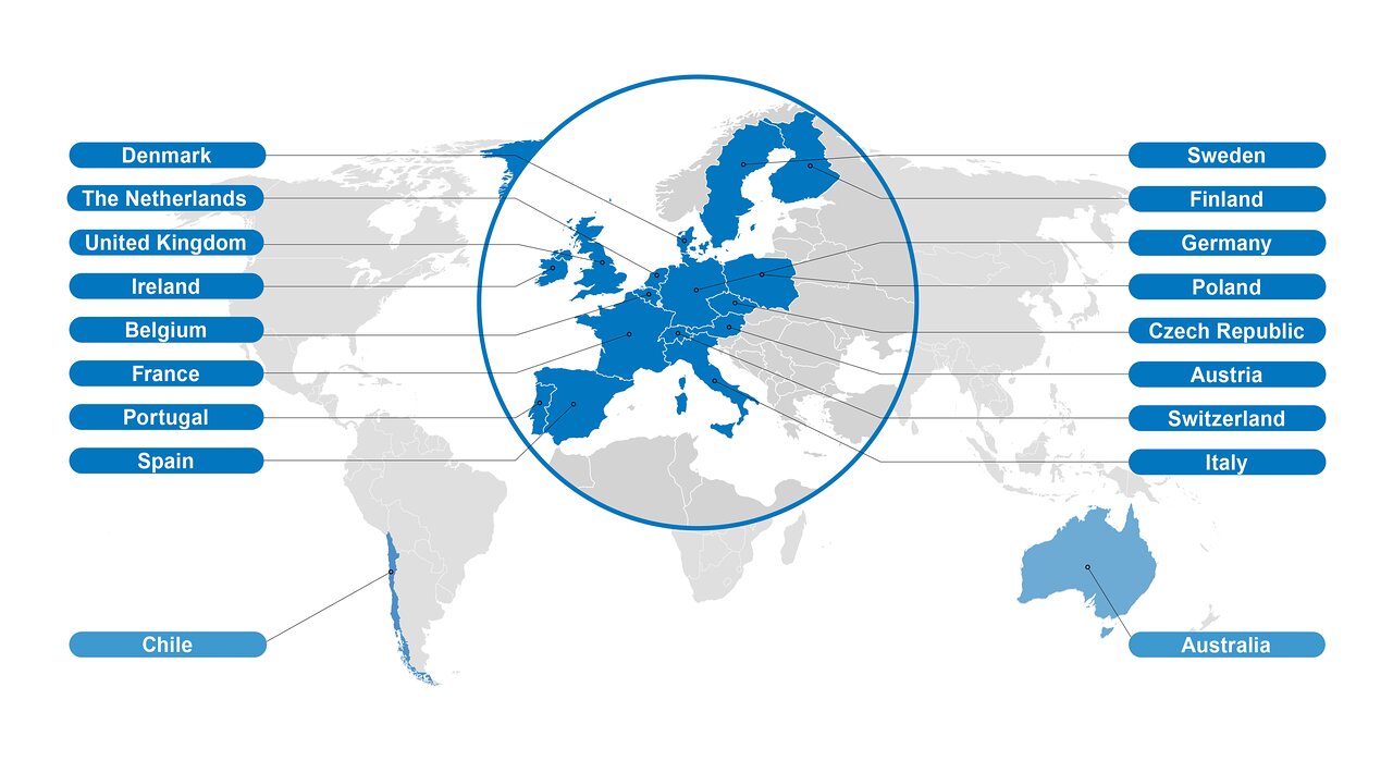 Map of ESO's Member States | ESO Polska